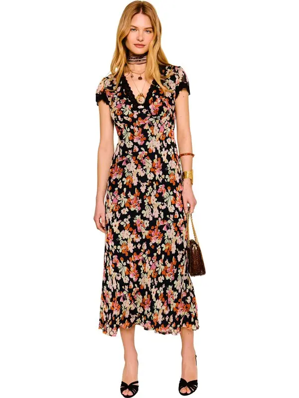 Rixo Clarice Primrose Floral Deep Navy Regular - Multi