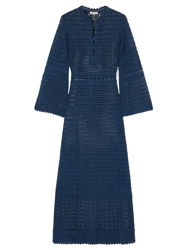 ERES Madone Open-knit Maxi Dress - Blue