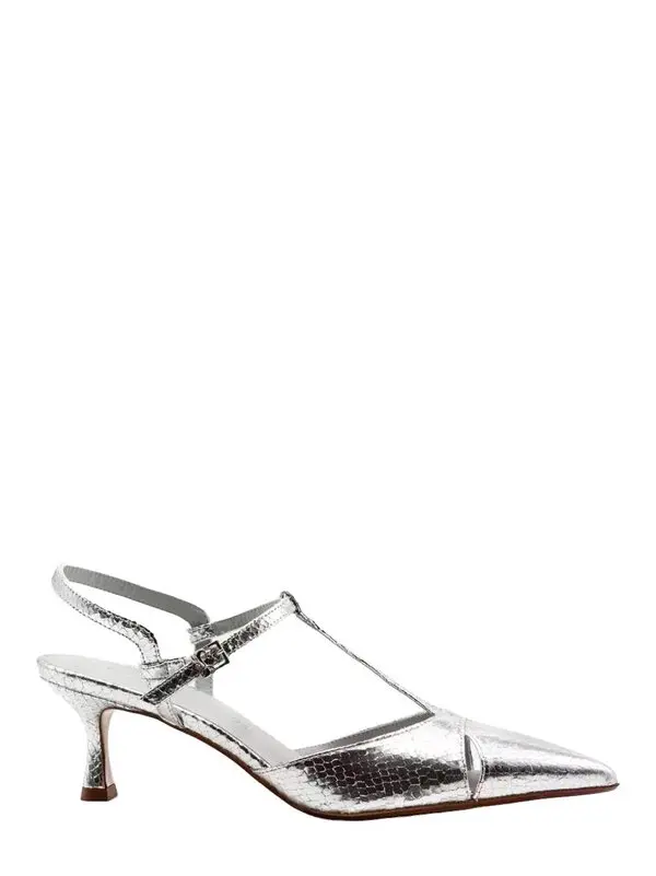 SERGIO LEVANTESI T-strap Lizard-effect Sandals - Silver