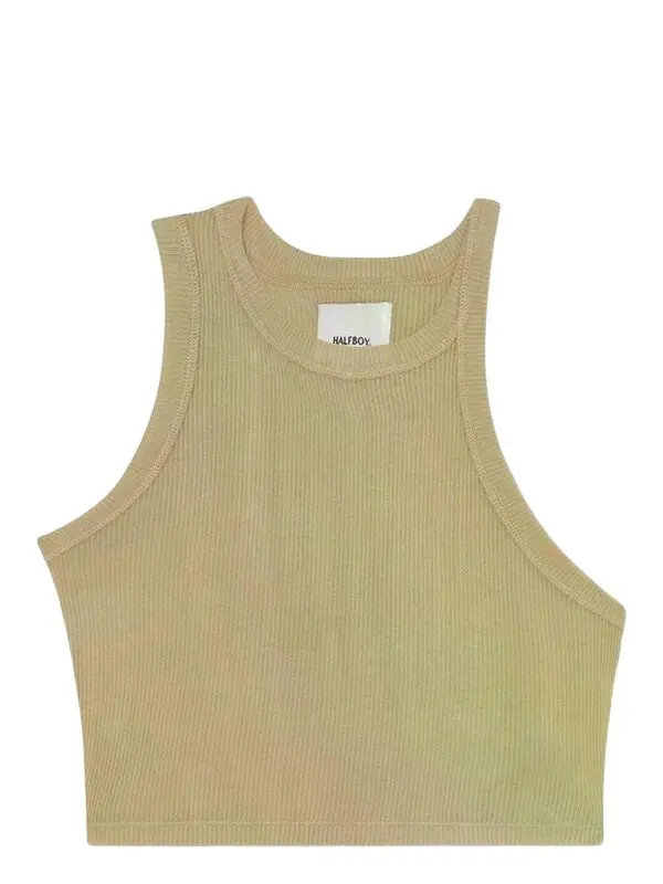 HALFBOY Ribbed Knit Crop Top - Neutrals
