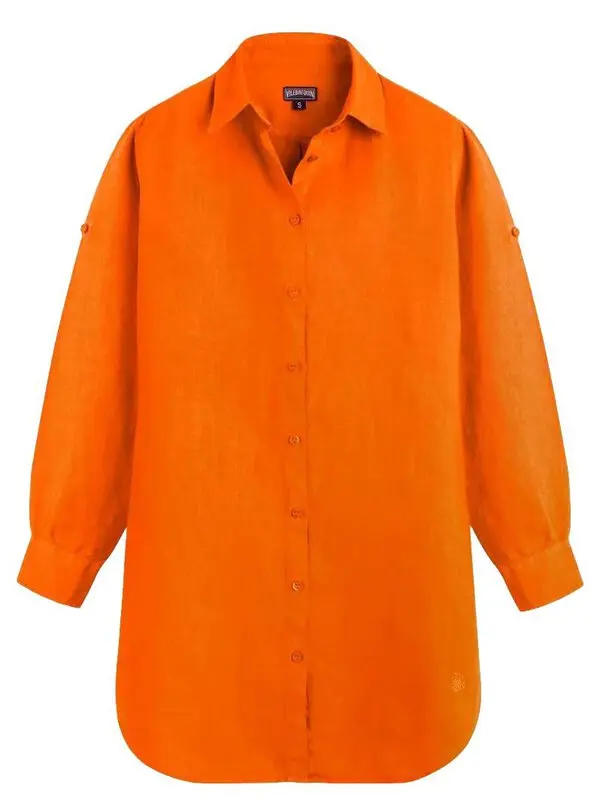 Vilebrequin Long-sleeved Mini Shirt Dress - Orange