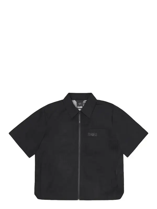Rains Zip-up Short-sleeve Shirt - Black