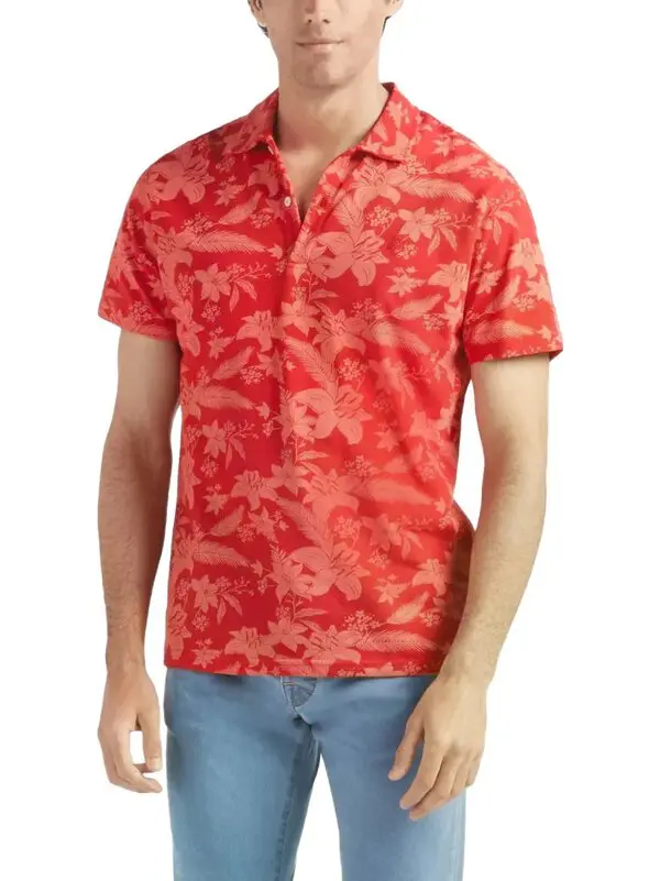 Vilebrequin Flower-print Polo Shirt - Red
