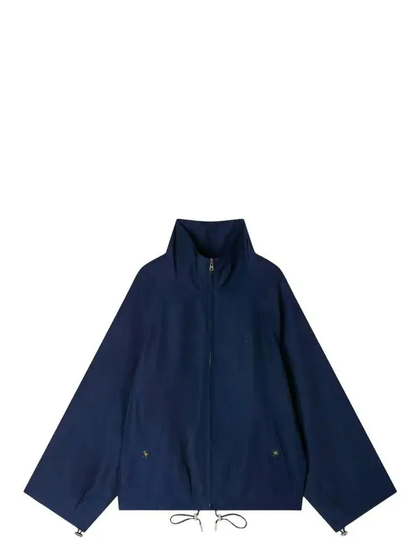 Sandro Drawstring High-neck Zip-up Jacket - Blue