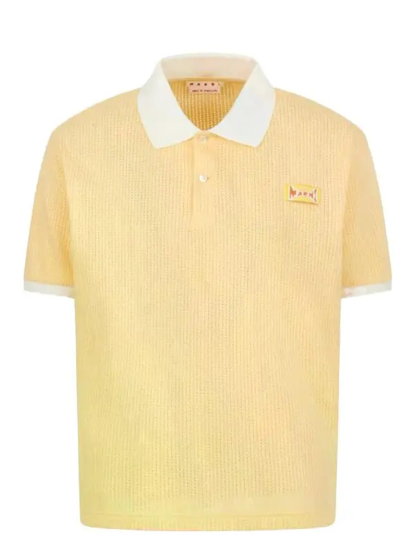 Marni Interlock Polo Shirt With Jacquard Motif - Yellow