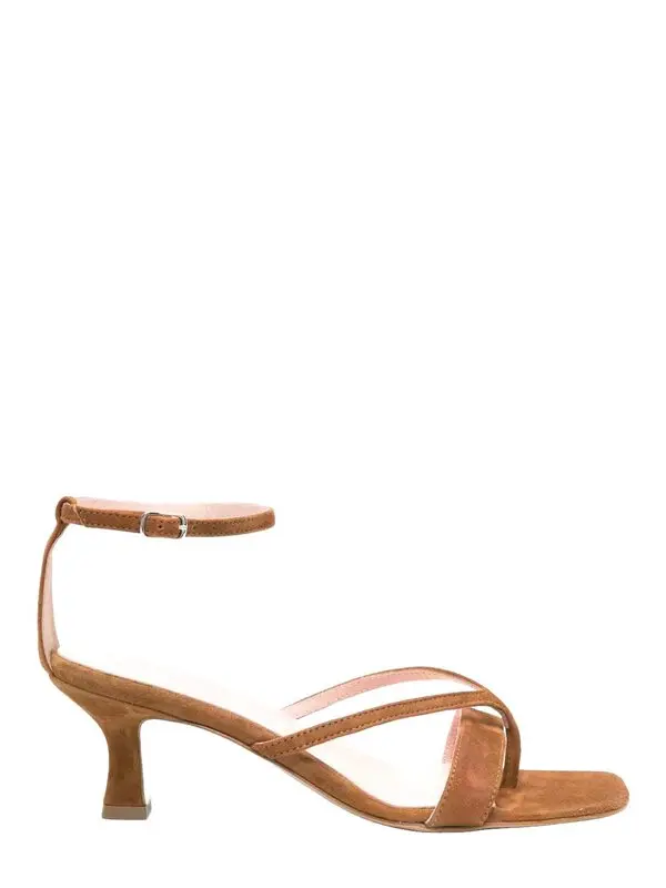 ANNA F. 3269 Suede Sandals - Brown
