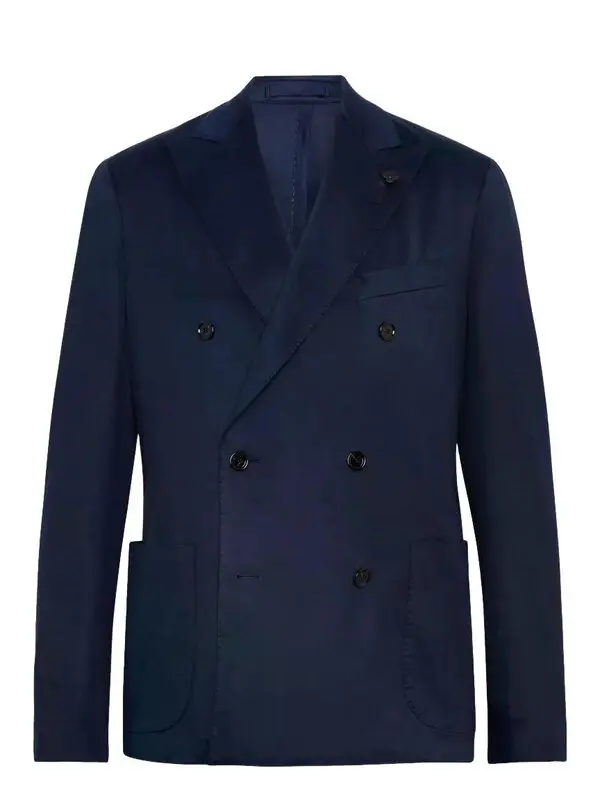 LARDINI Double-breasted Jacket - Blue