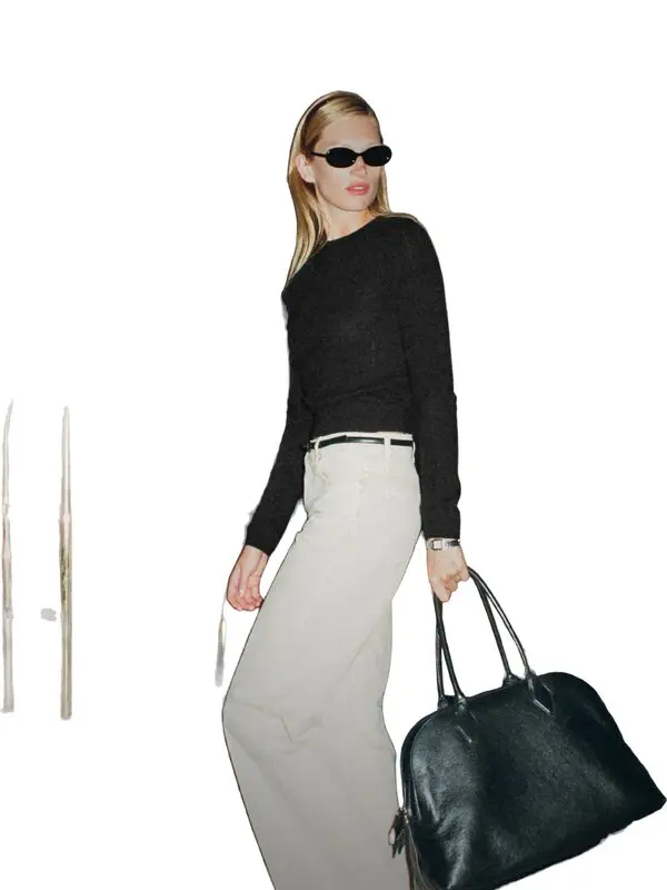 REFORMATION Oversized Seraphina Leather Tote - Black