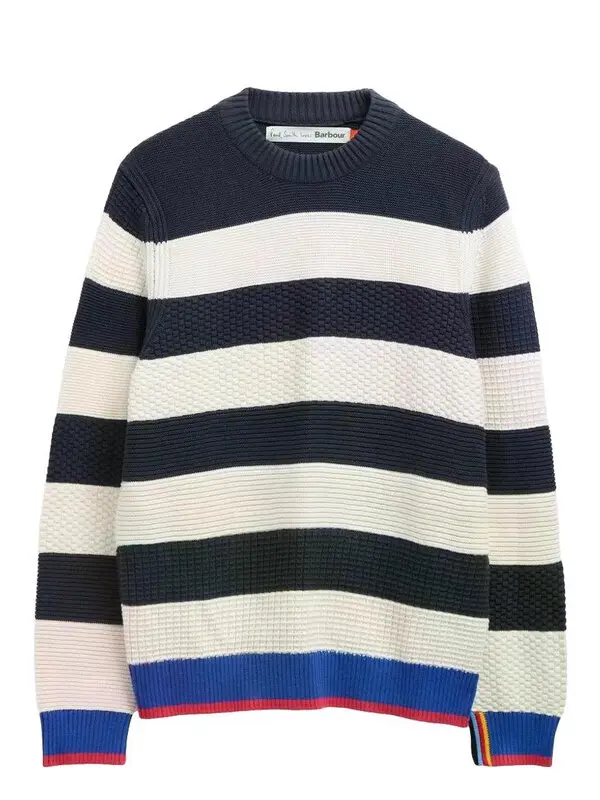 Barbour Striped Textured Sweater - Blue