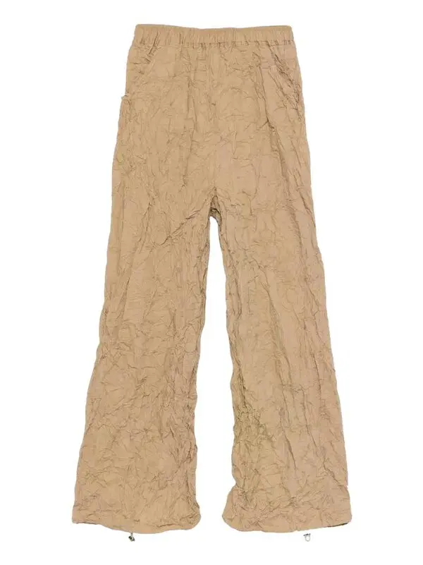 GONGDID DESIGN Crinkled Flared Trousers - Neutrals