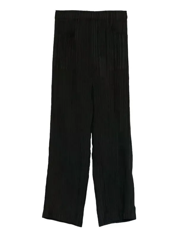 GONGDID DESIGN Plissé Cropped Trousers - Black