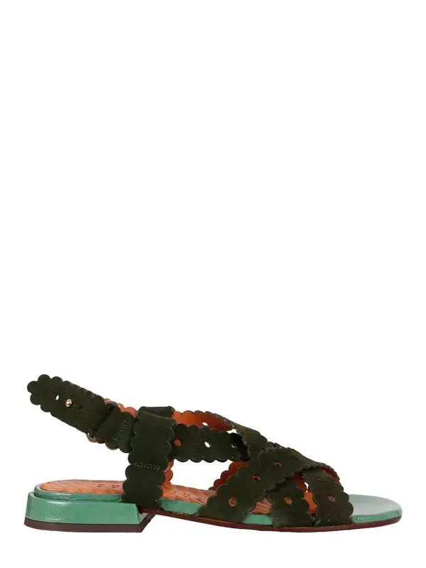 Chie Mihara Tyby Braided Flat Sandals - Green