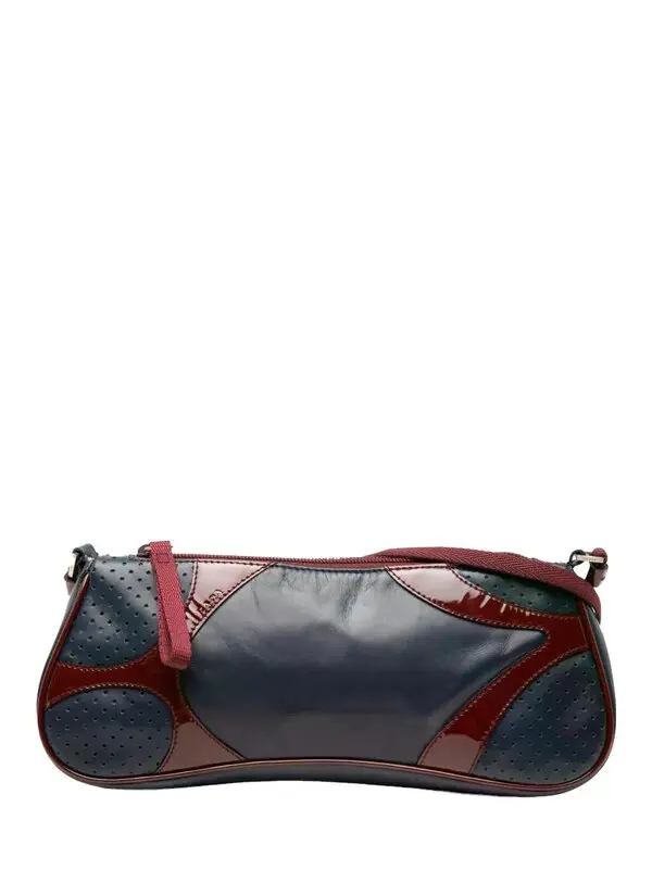 Prada 2000-2025 Patent Trimmed Vitello Drive Crossbody Bag - Blue