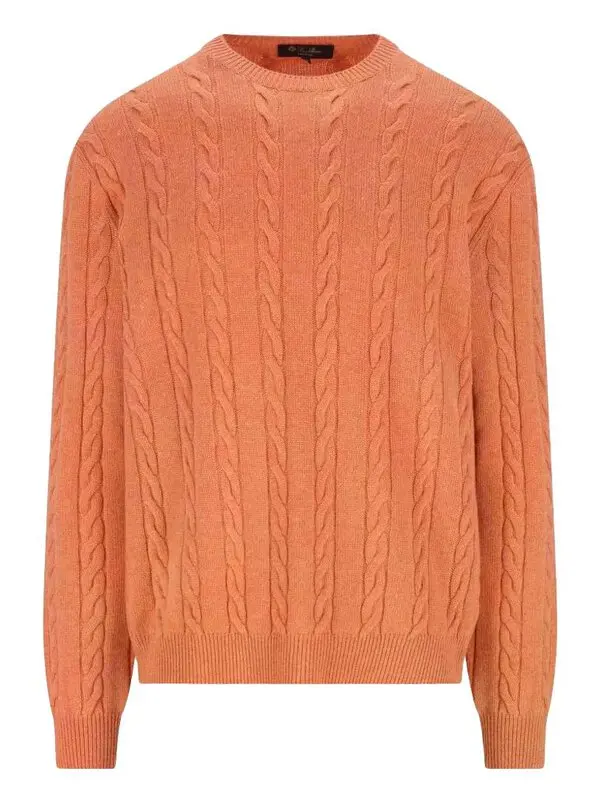 Loro Piana Cable Knit Cashmere Sweater - Orange
