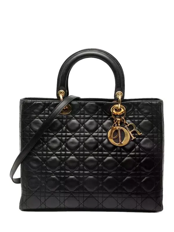 Dior 1997 Large Cannage Lady Satchel - Black