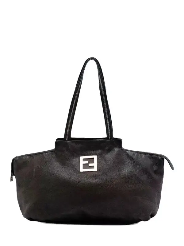 Fendi Medium Ff Nubuck Chains Tote Bag - Brown