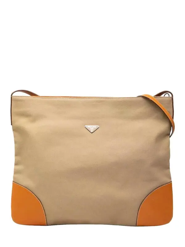Prada 2013-2016 Canvas Logo Crossbody Bag - Brown