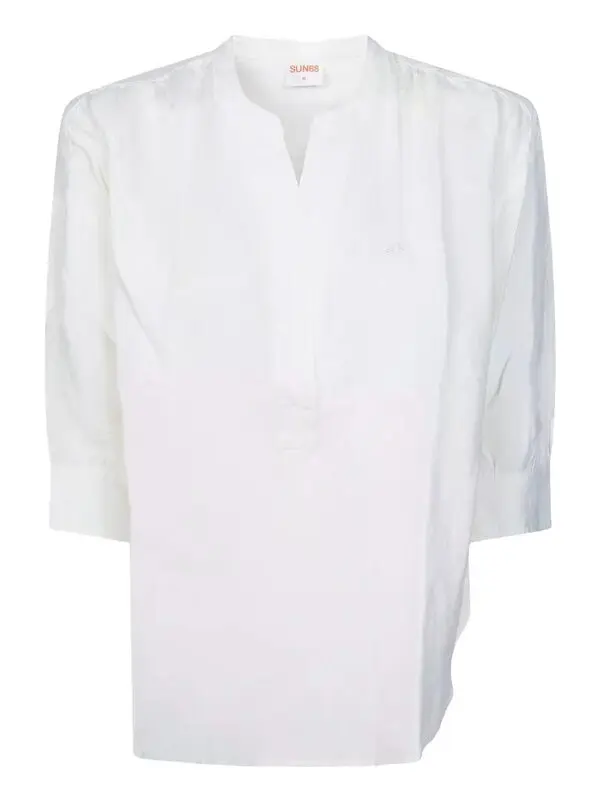SUN 68 Linen Shirt - White