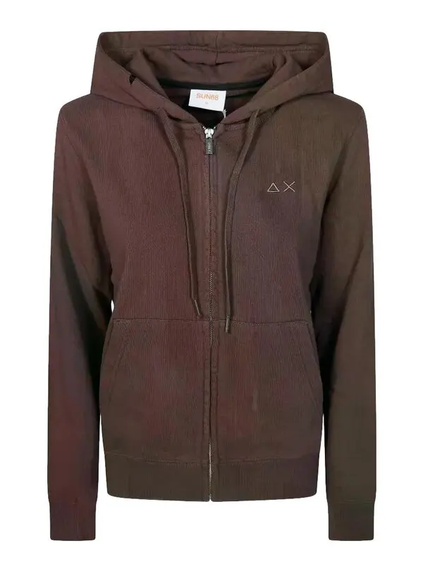 SUN 68 Zipped Hoodie - Brown