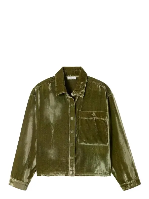 American Vintage Ankaz Velvet Shirt - Green