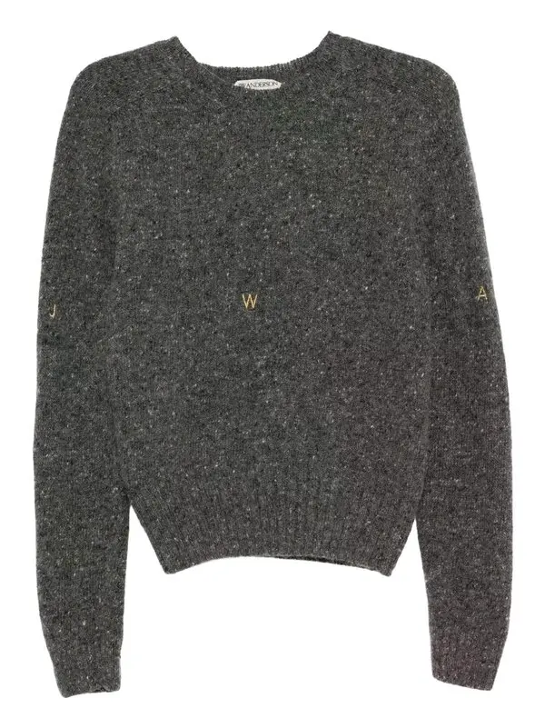 JW Anderson Embroidered Crew-neck Jumper - Grey