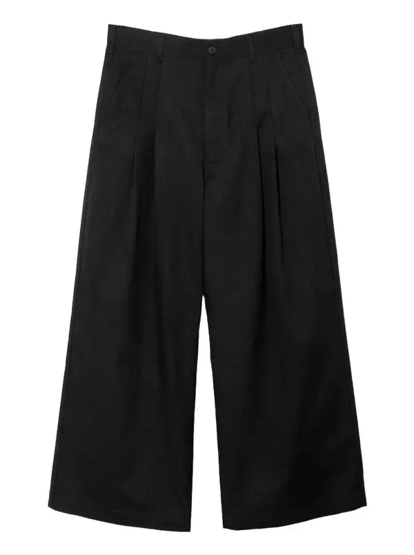 Comme Des Garçons Twill Wide-leg Trousers - Black