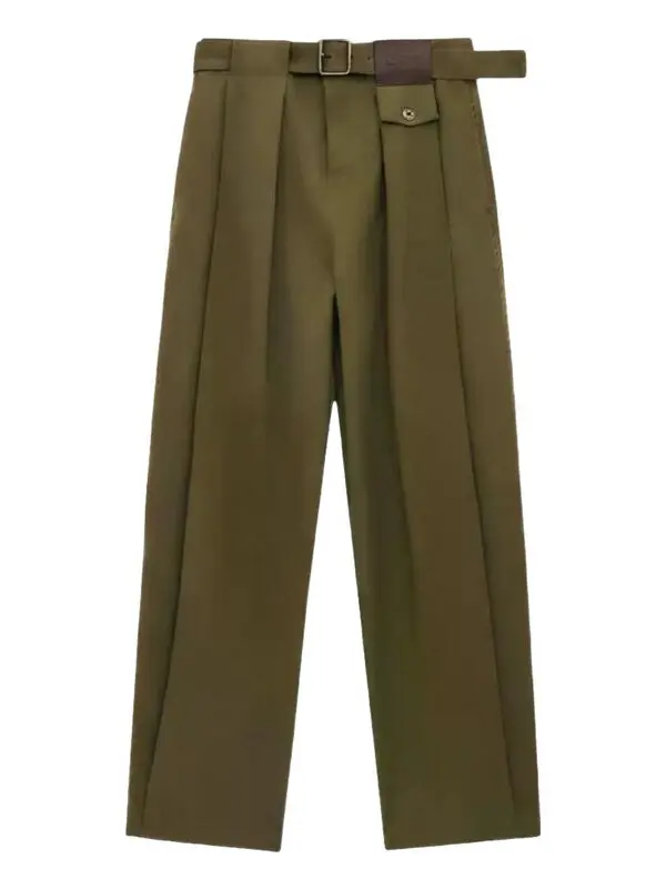 Loewe Belted Pleated Trousers - Green