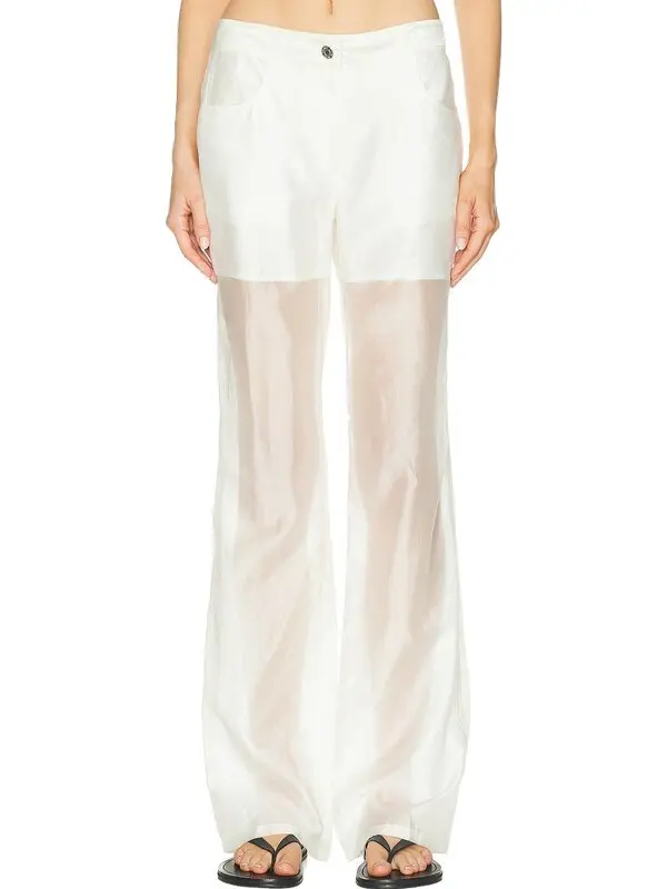 Helmut Lang Sheer Bootcut Pant - Soft White