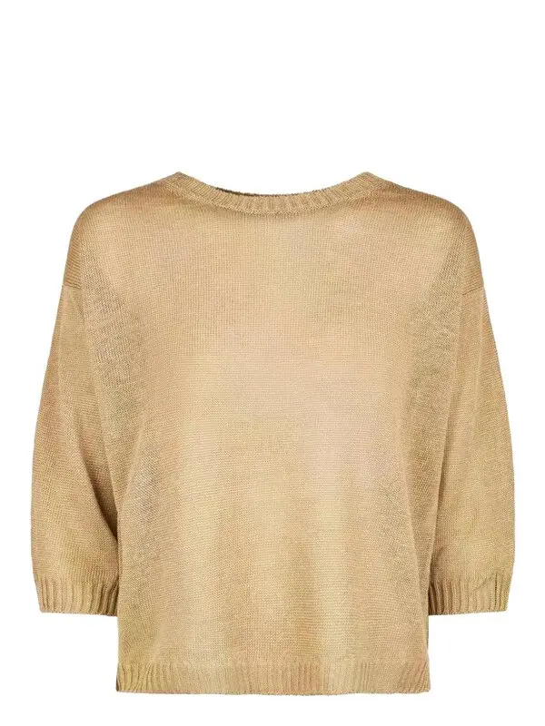 Max Mara Knitted Round-neck Top - Neutrals
