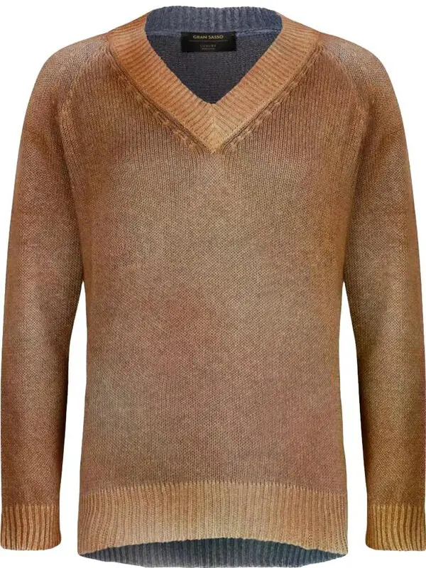 GRAN SASSO V-neck Long Sleeve Sweater - Neutrals