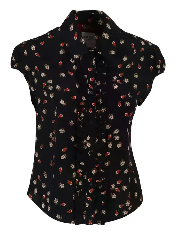 Max Mara Floral Short-sleeve Shirt - Blue