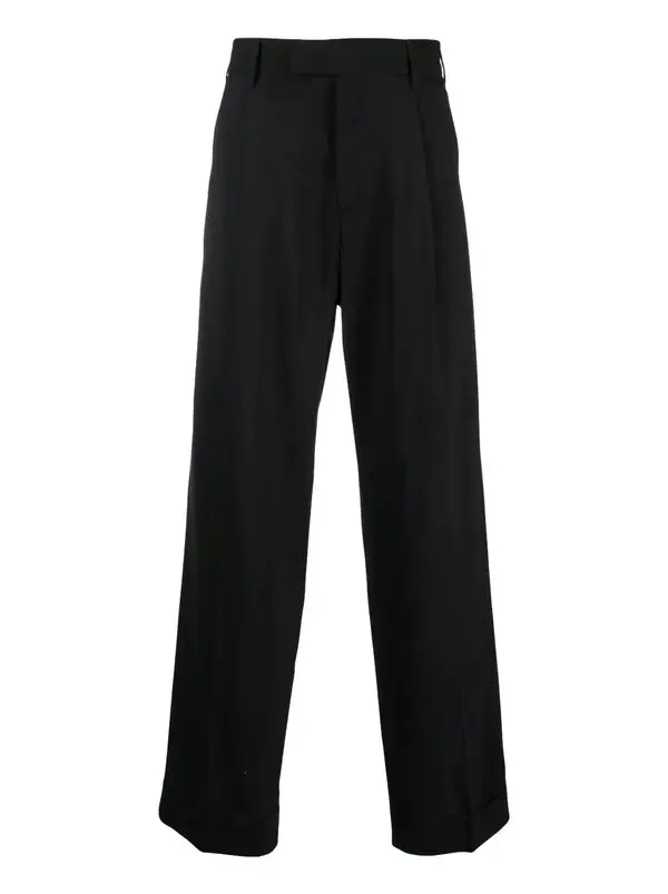 PT TORINO Tailored Straight-leg Wool Trousers - Black