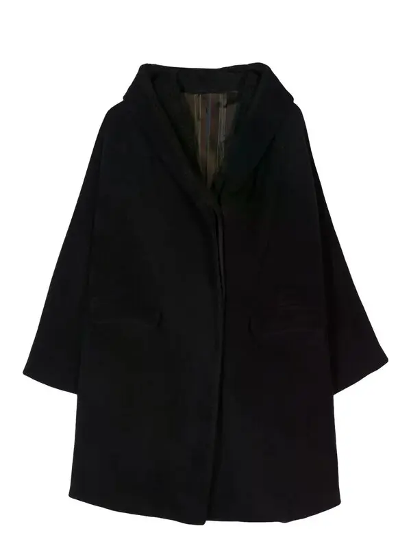 ROMEO GIGLI 1990s Wool Herringbone Coat - Black