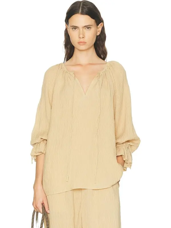 BY MALENE BIRGER Rose Weave Top - Dark Sand