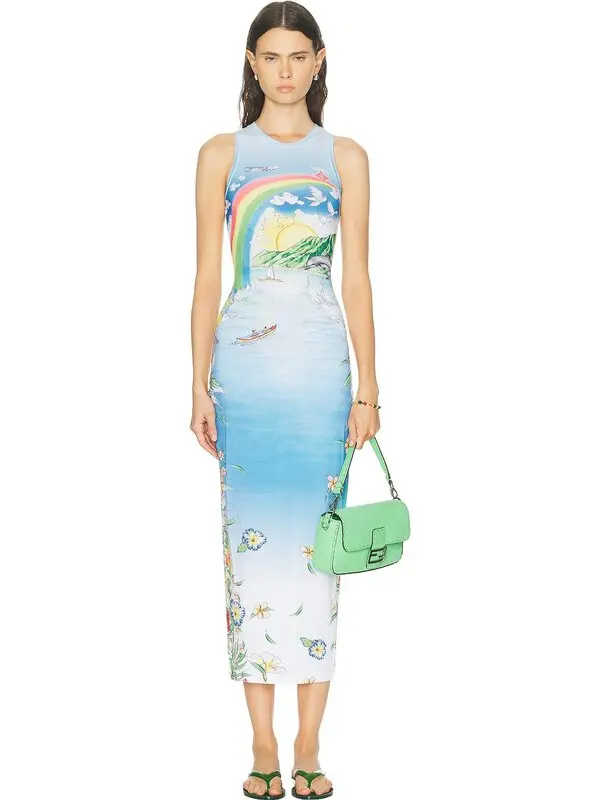 Casablanca Aloha Midi Tank Dress - Multi