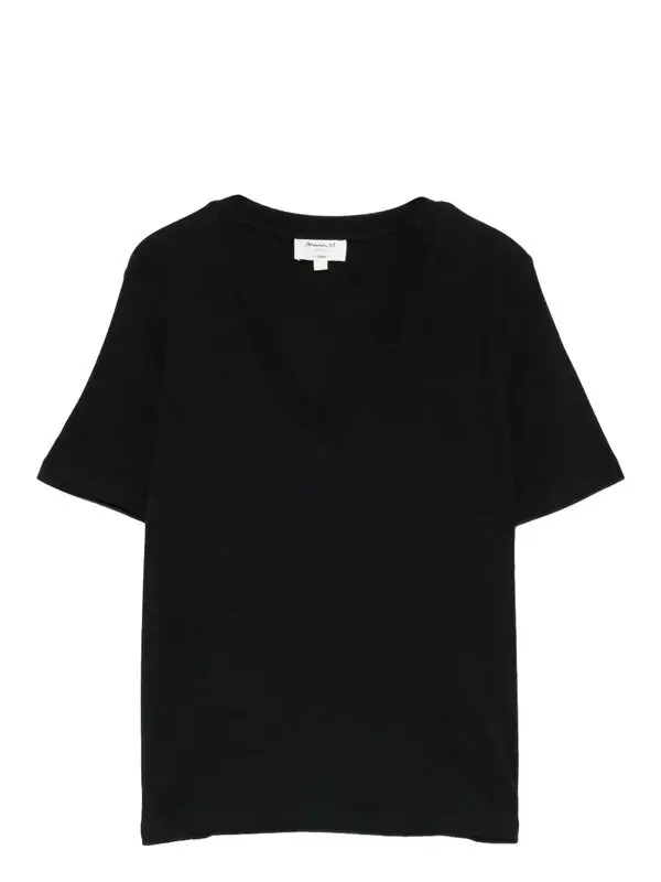 MAISON123 Dana V-neck T-shirt - Black