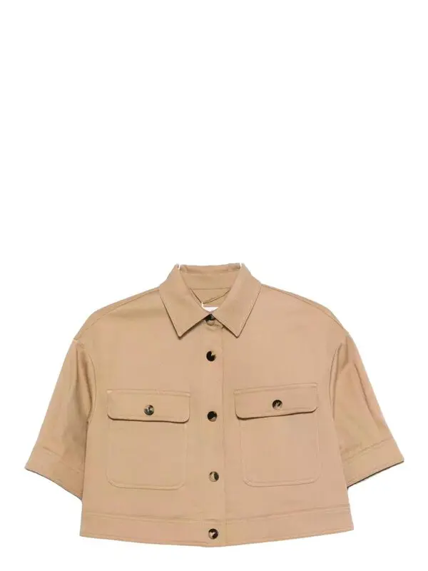 Max Mara Buttoned Cropped Jacket - Brown