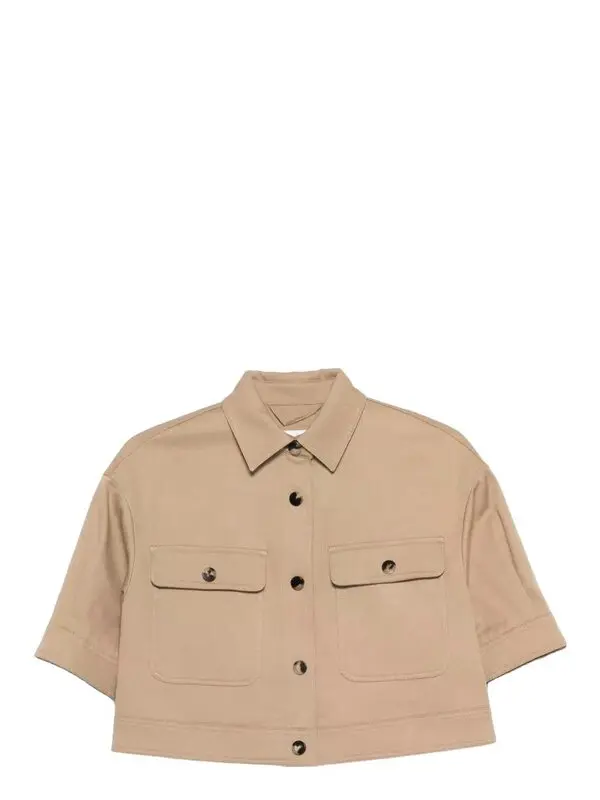 Max Mara Buttoned Cropped Jacket - Brown