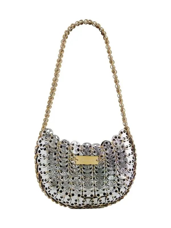 Rabanne Moon Flip Bicolor Shoulder Bag - Silver