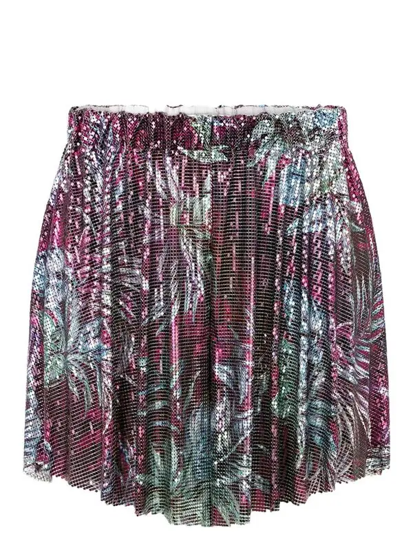 Rabanne Palm-tree Print Shorts - Purple