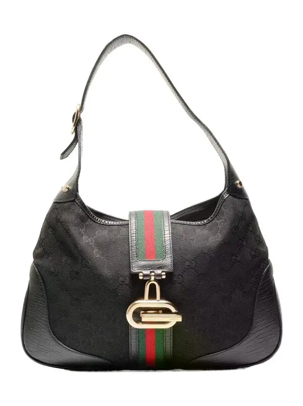 Gucci 2000s Gg Canvas Shoulder Bag - Black