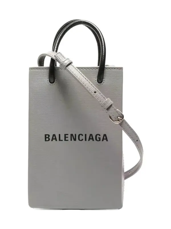 Balenciaga Mini Leather Tote Bag - Grey