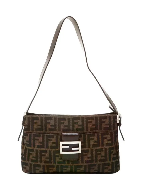 Fendi 1990s Zucca Canvas Shoulder Bag - Brown