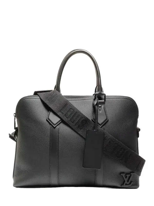 LOUIS VUITTON Aerogram Leather Briefcase - Black