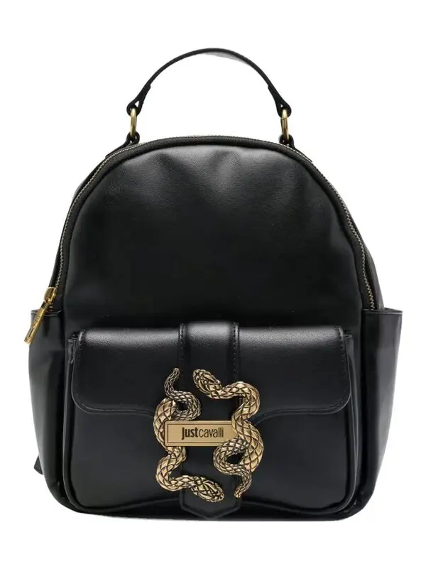 Just Cavalli Snake-appliqué Backpack - Black