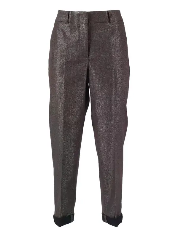 Peserico Cuffed Tapered Trousers - Brown