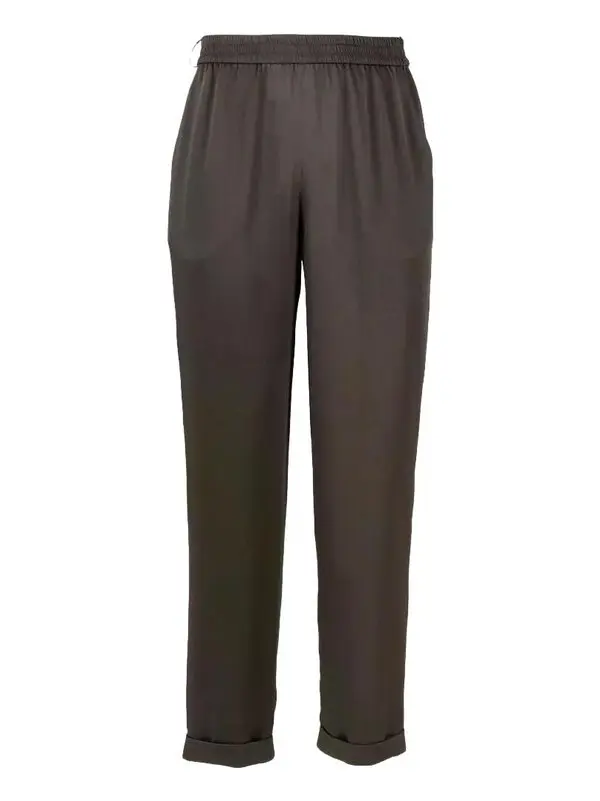 Emporio Armani Tapered Trousers With Elasticated Waistband - Brown