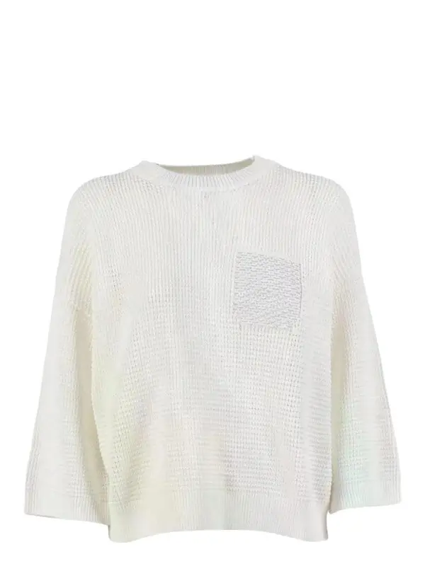 Peserico Knitted Pocket Sweater - White