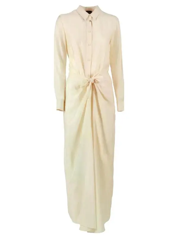 Emporio Armani Tie-front Midi Shirt Dress - Neutrals