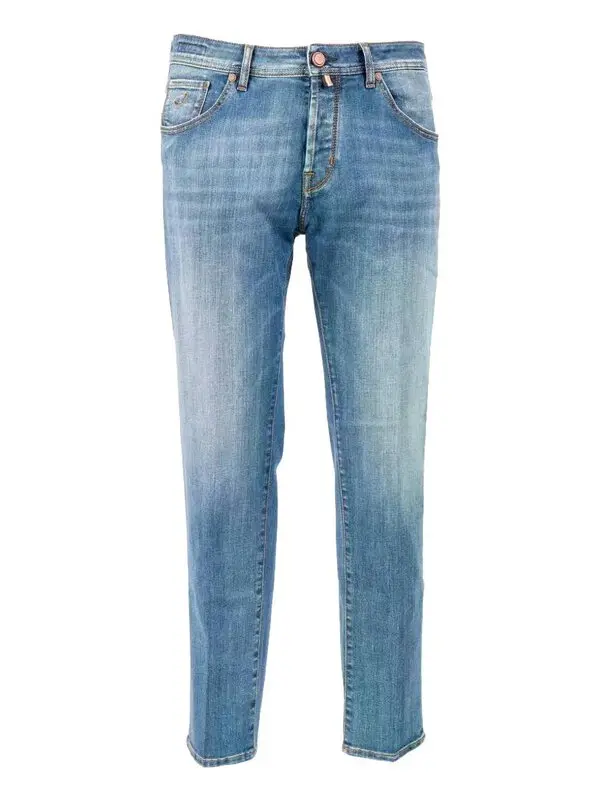 Jacob Cohen Five-pocket Jeans With Logo Patch - Blue